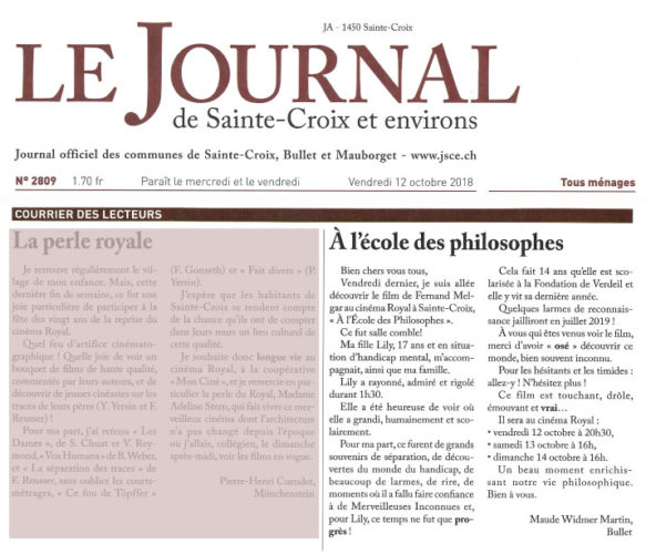 Courrier des lecteurs du Journal de Sainte-Croix et environs ...